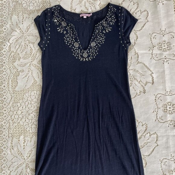 Calypso St. Barth | Dresses | Calypso Navy Beaded Dress | Poshmark